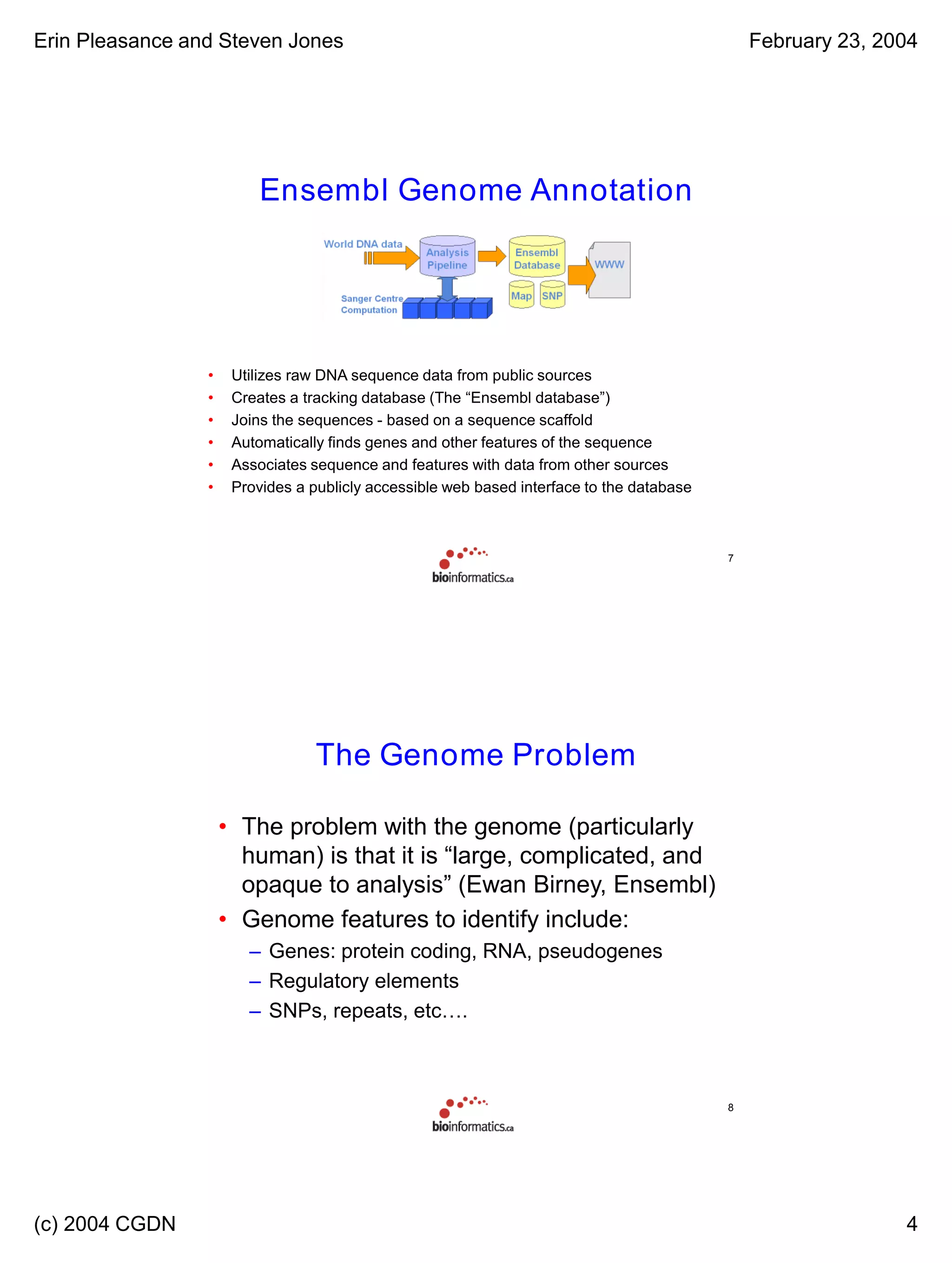 The ensembl database | PDF