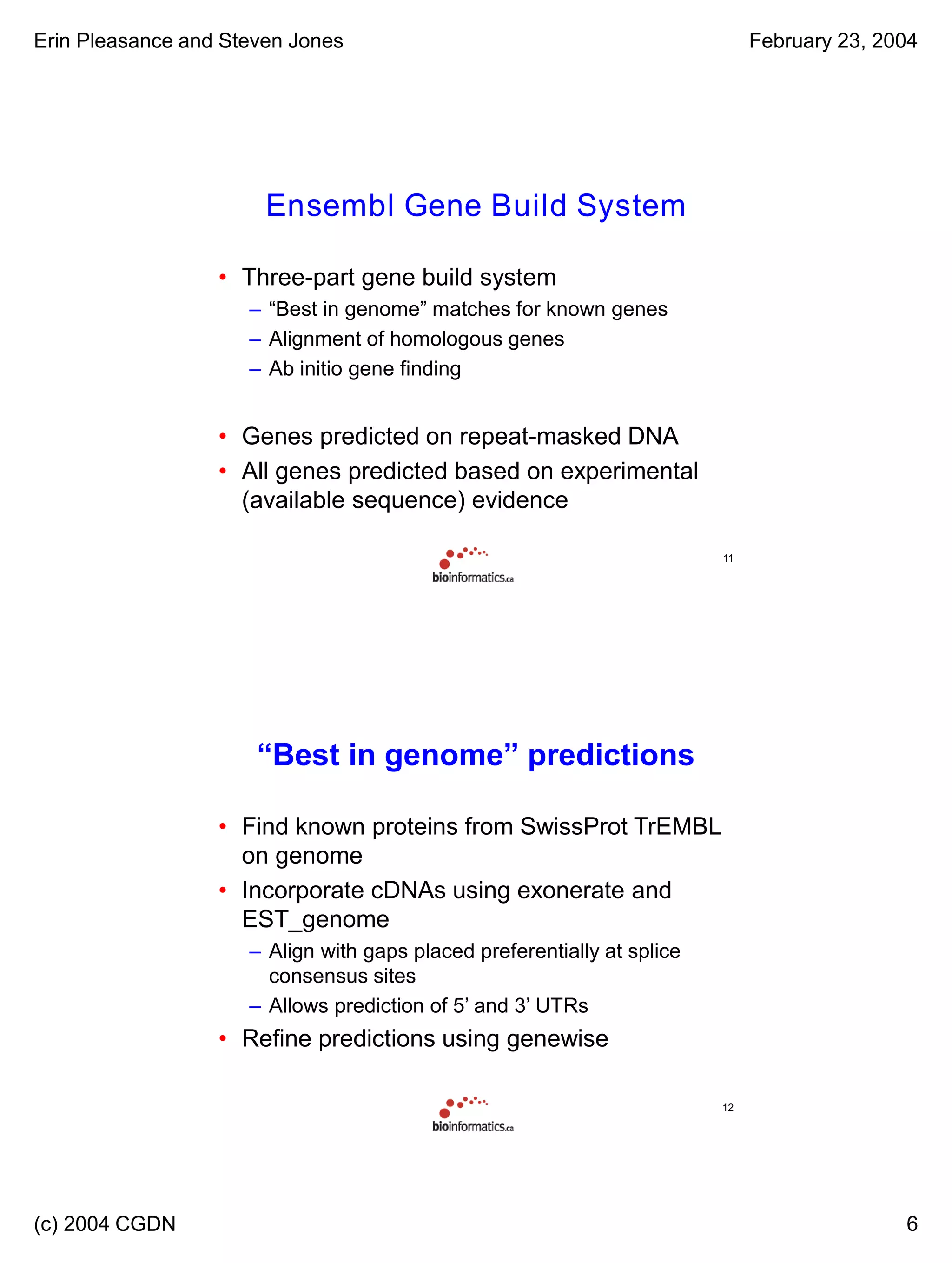 The ensembl database | PDF