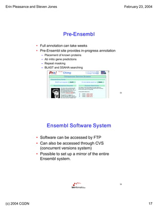 The ensembl database | PDF