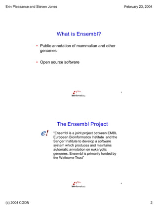 The ensembl database | PDF