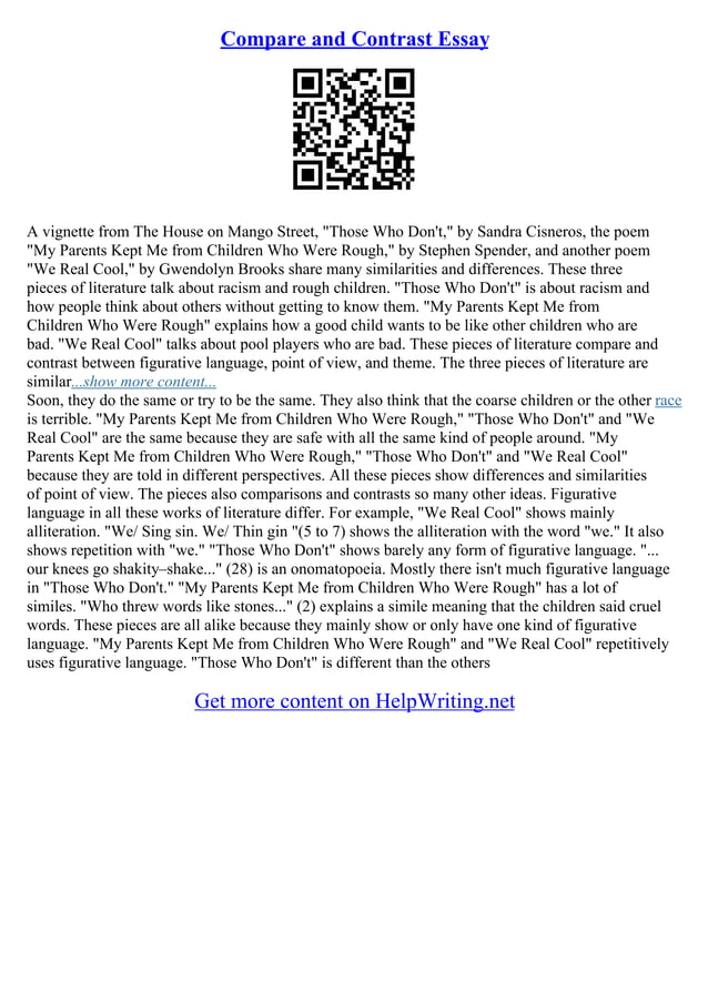 The Entire Compare And Contrast Essay | PDF | Free Download