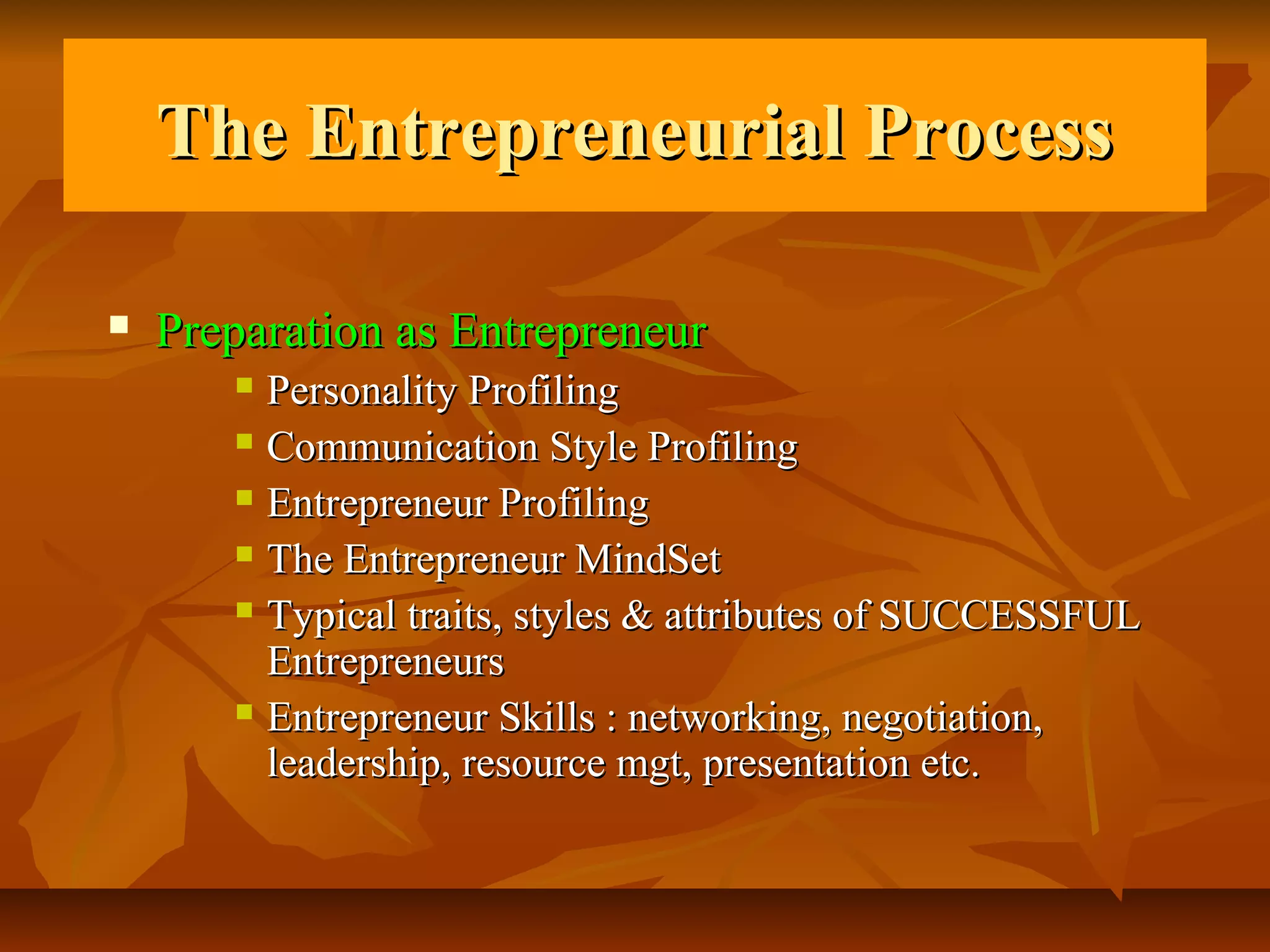 The entrepreneurial process | PPT