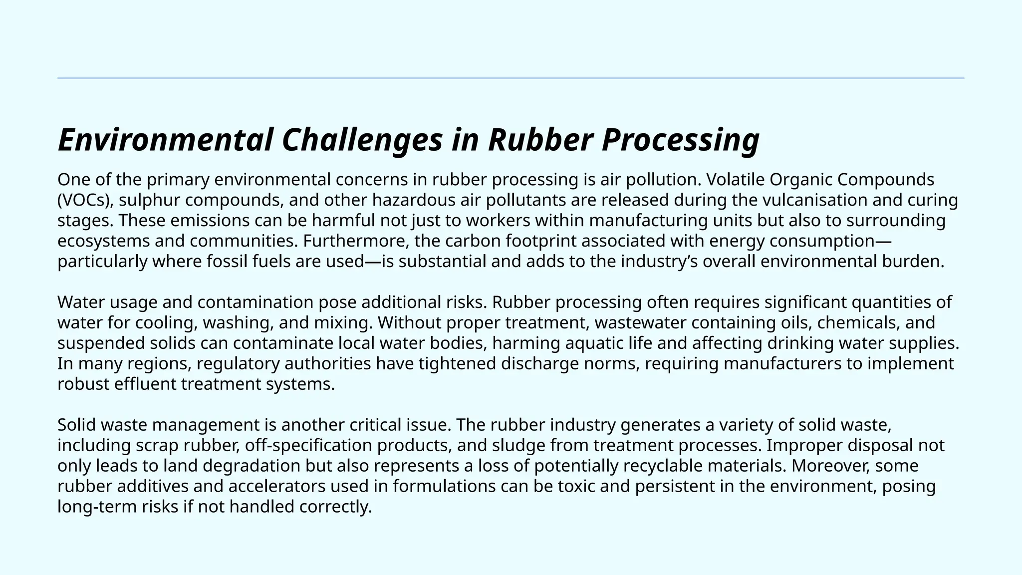 Reducing waste in rubber manufacturing processes | PPTX