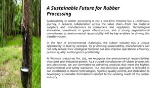 Environmental benefits of sustainable rubber processing | PPTX
