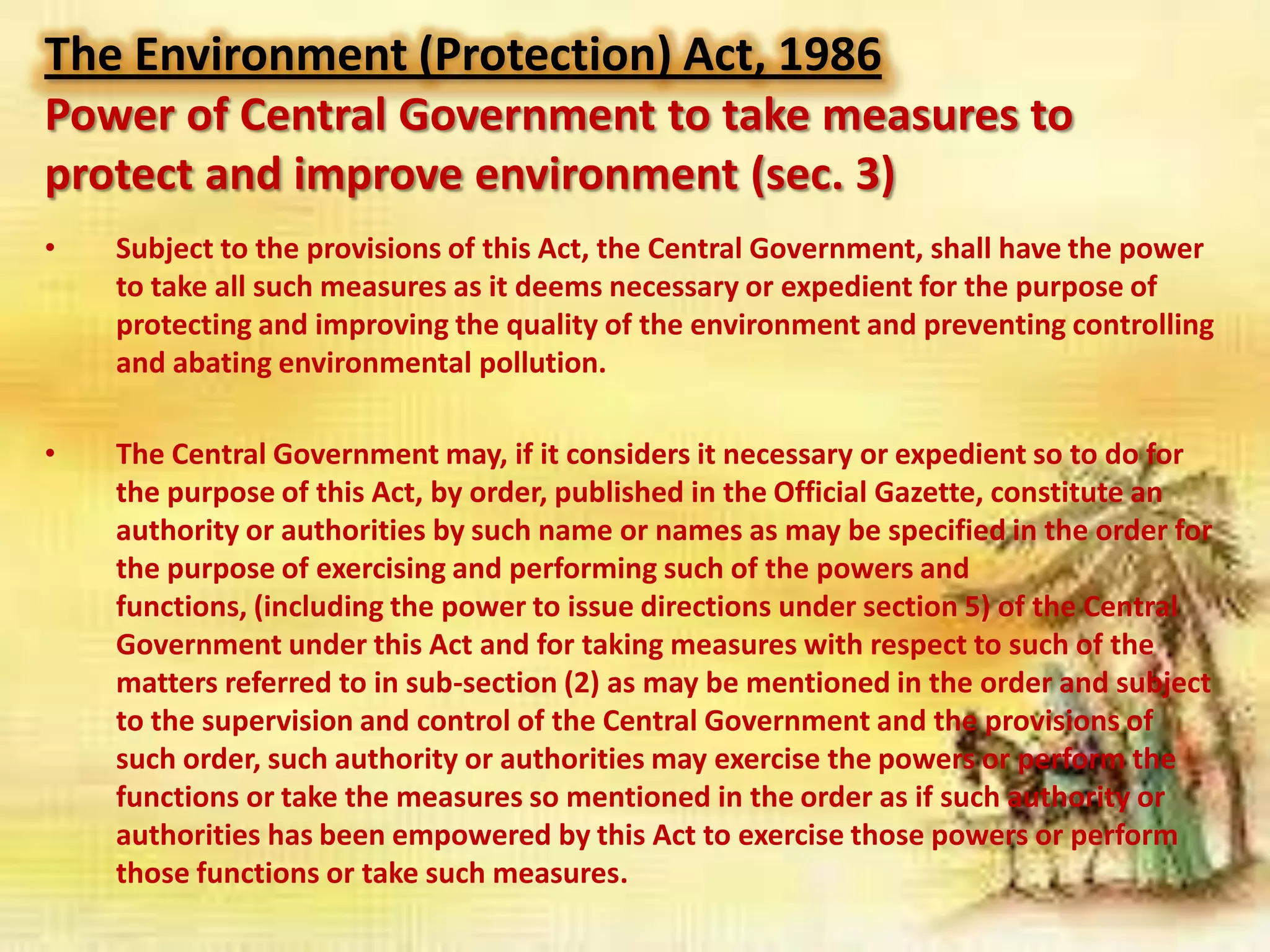 The environmental (protection) act, 1986 | PPTX