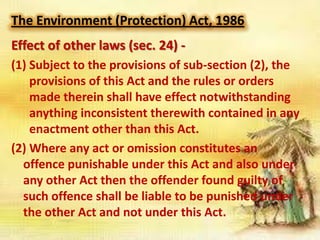 The environmental (protection) act, 1986 | PPTX