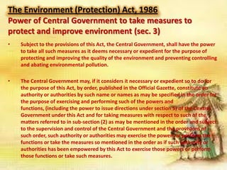 The environmental (protection) act, 1986 | PPTX