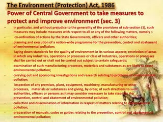 The environmental (protection) act, 1986 | PPTX