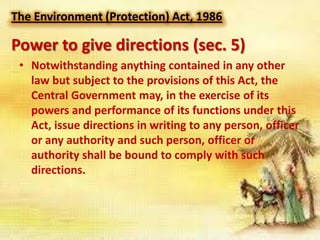 The environmental (protection) act, 1986 | PPTX