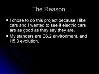 The environment & electric cars | PPT | Automotive Industry | Industries