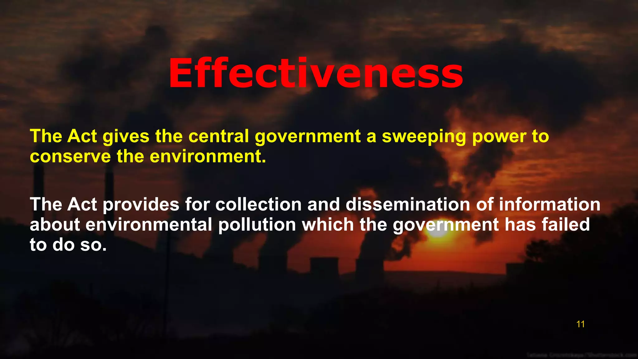 The environment protection act, 1986 ppt | PDF