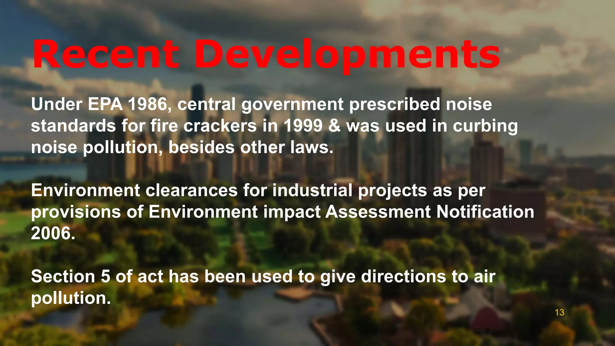 The environment protection act, 1986 ppt | PDF