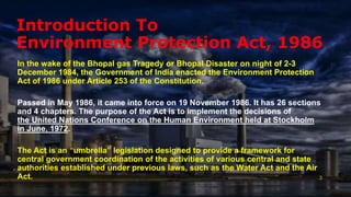 The environment protection act, 1986 ppt | PDF