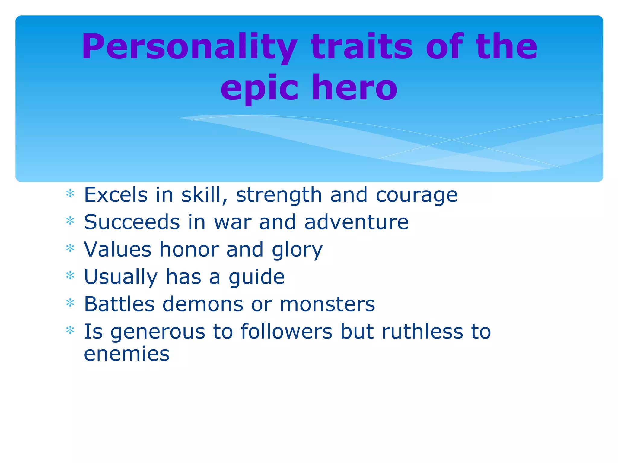 The Epic and Epic Hero | PPT