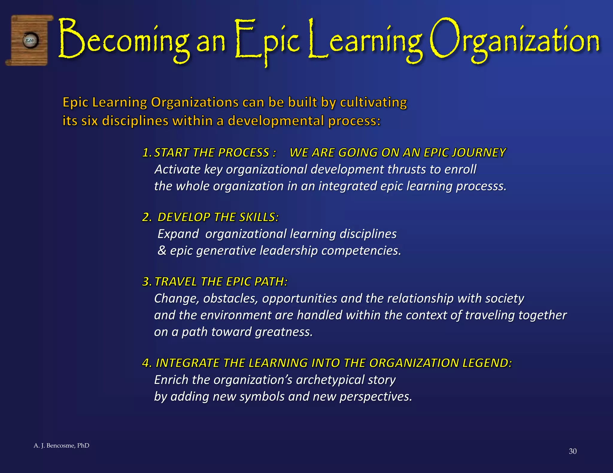 The Epic Learning Organization: Sharing the Hero's Journey | PPT