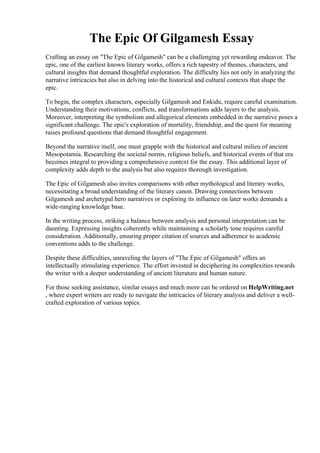 The Epic Of Gilgamesh Essay.pdf