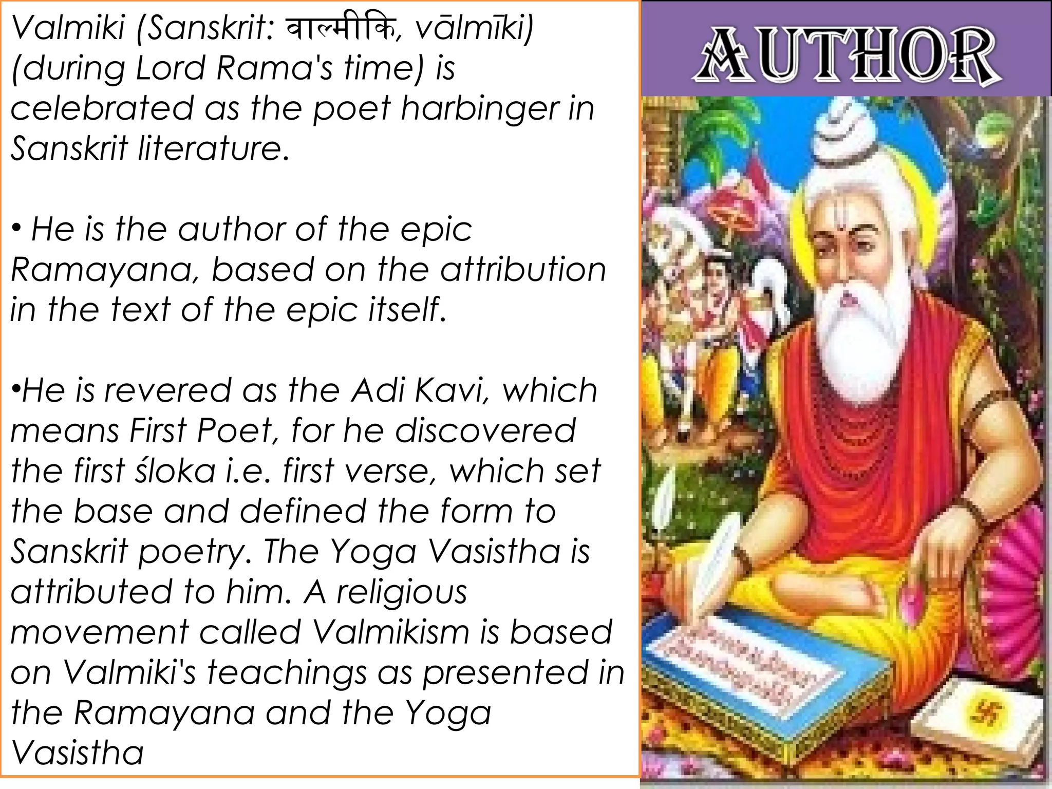 The epic of ramayana | PPT