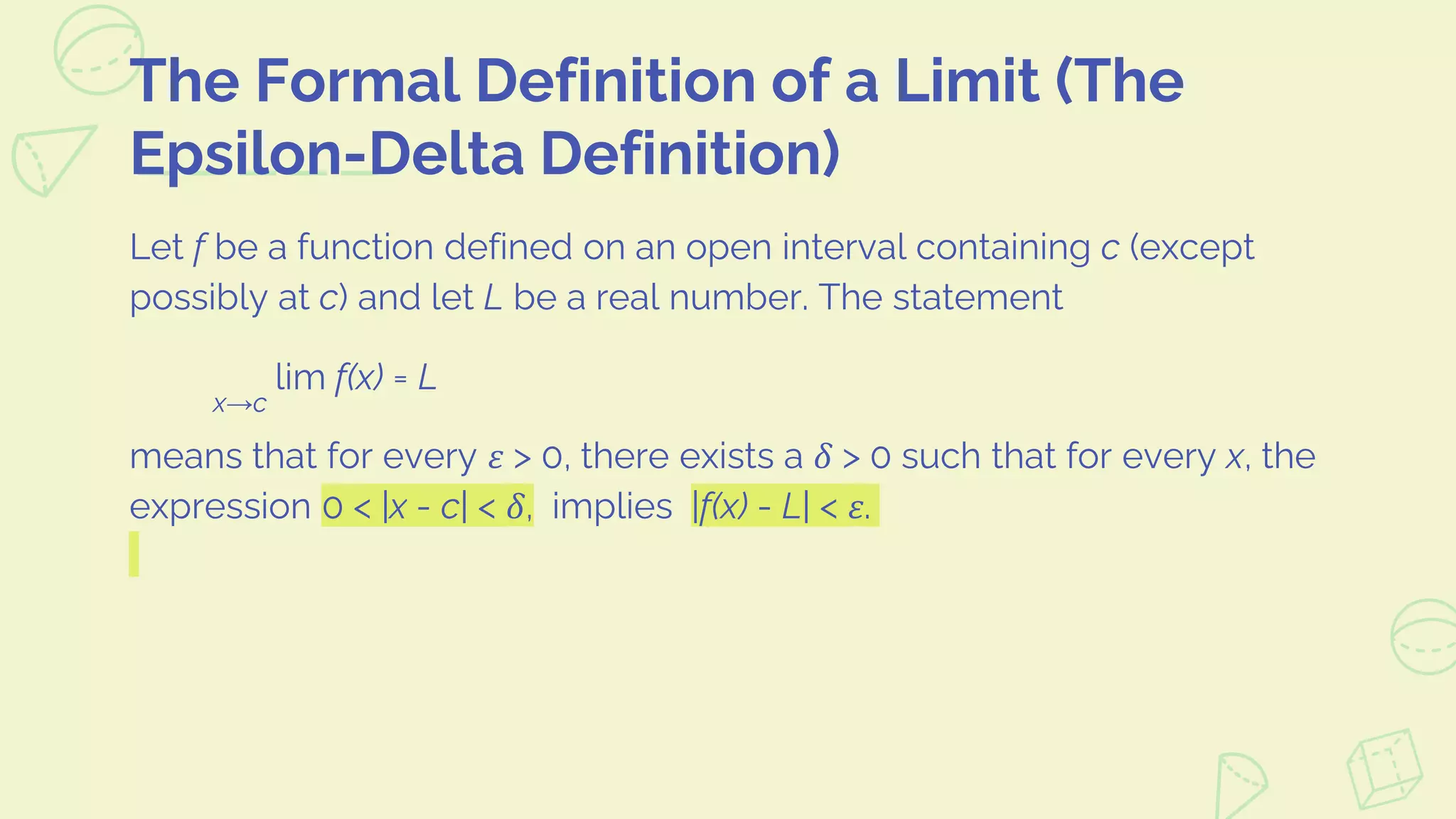 The Epsilon-Delta Definition of a Limit | PPTX
