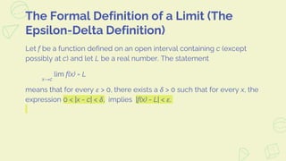 The Epsilon-Delta Definition of a Limit | PPTX