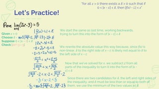 The Epsilon-Delta Definition of a Limit | PPTX