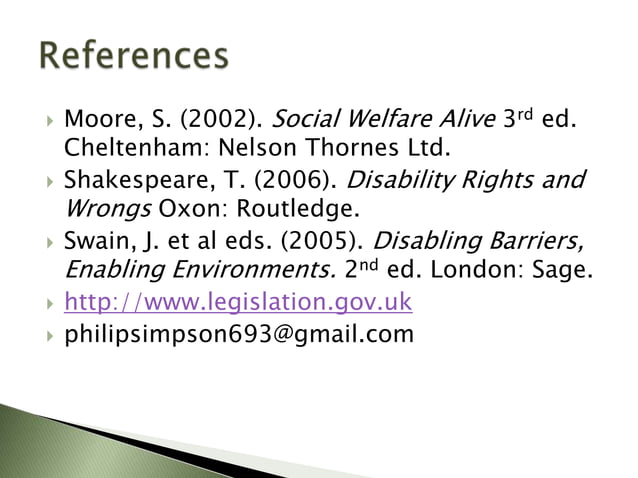 The Equality Act 2010 (disability) regulations power point | PPTX