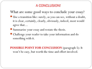 The essay roadmap | PPT | College Planning | College Education