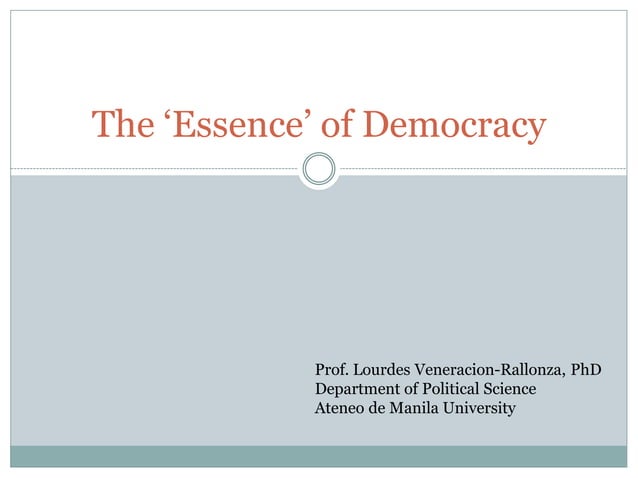 The ‘Essence’ Of Democracy | PDF