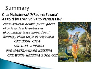 The Essence of Gita presented in Omaha Gita Jayanti Celebrations 2011 ...