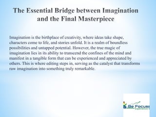 The Essential Bridge between Imagination and the Final Master piece PPT ...