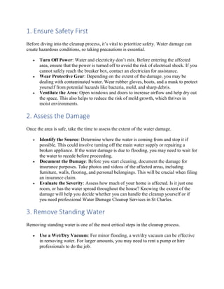 The Essential Checklist for Cleaning Your Home After Water Damage | PDF