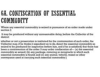 The essential commodities act, 1955 | PDF