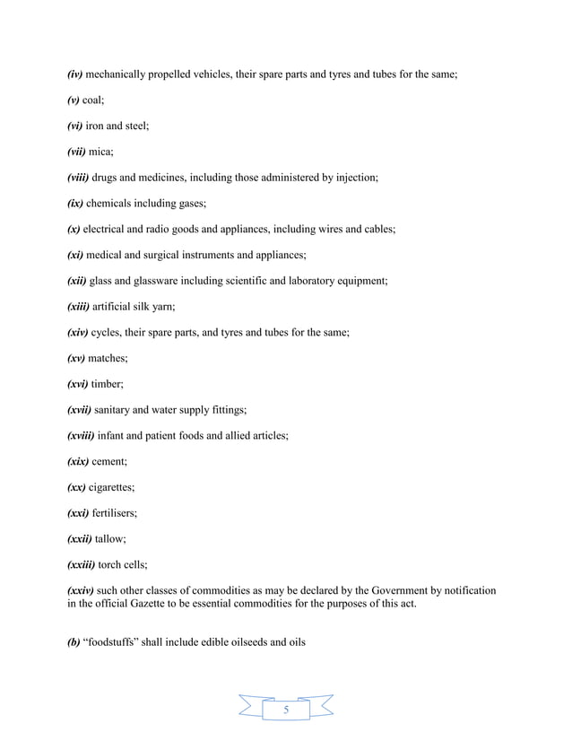 The essential commodities act, 1957 | PDF