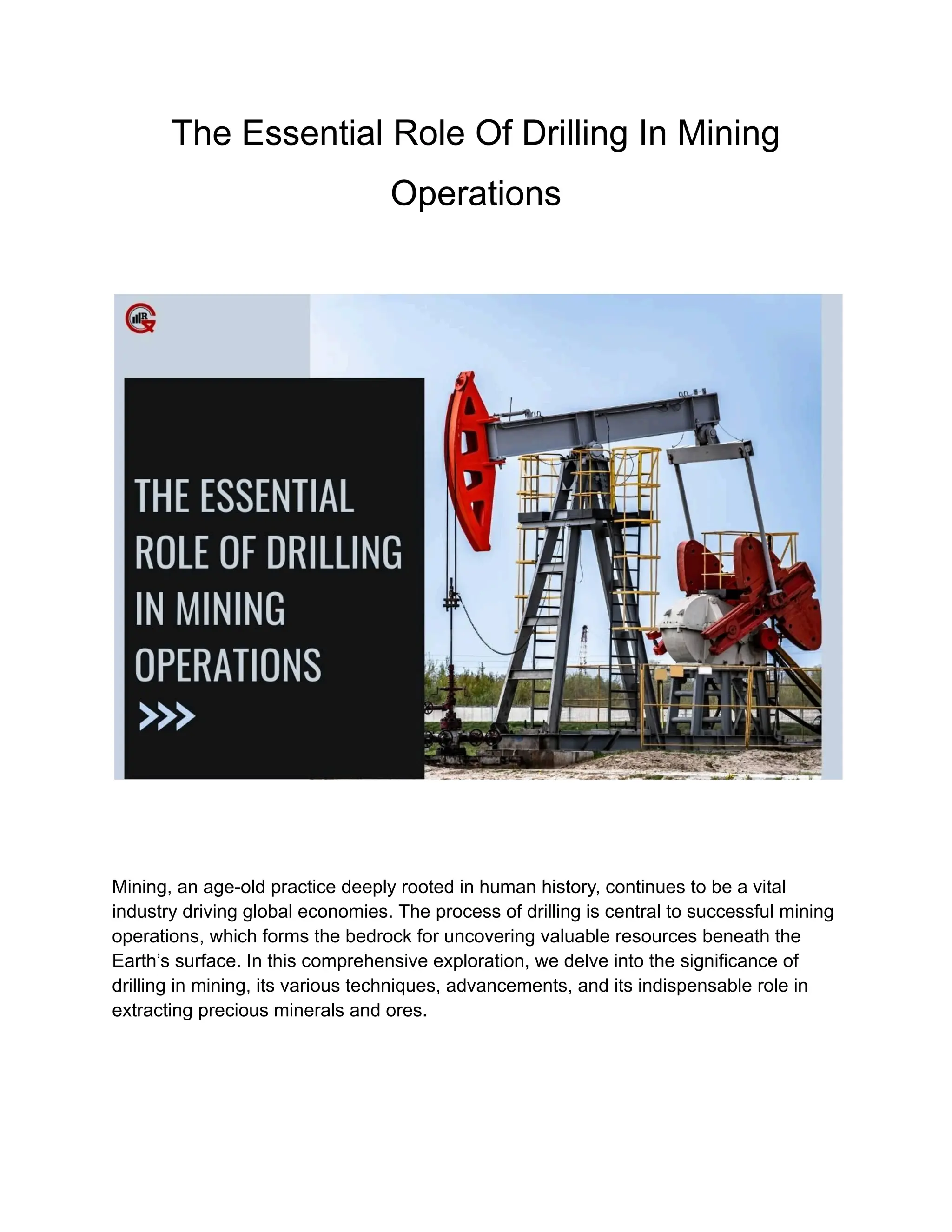 The Essential Role Of Drilling In Mining Operations.pdf