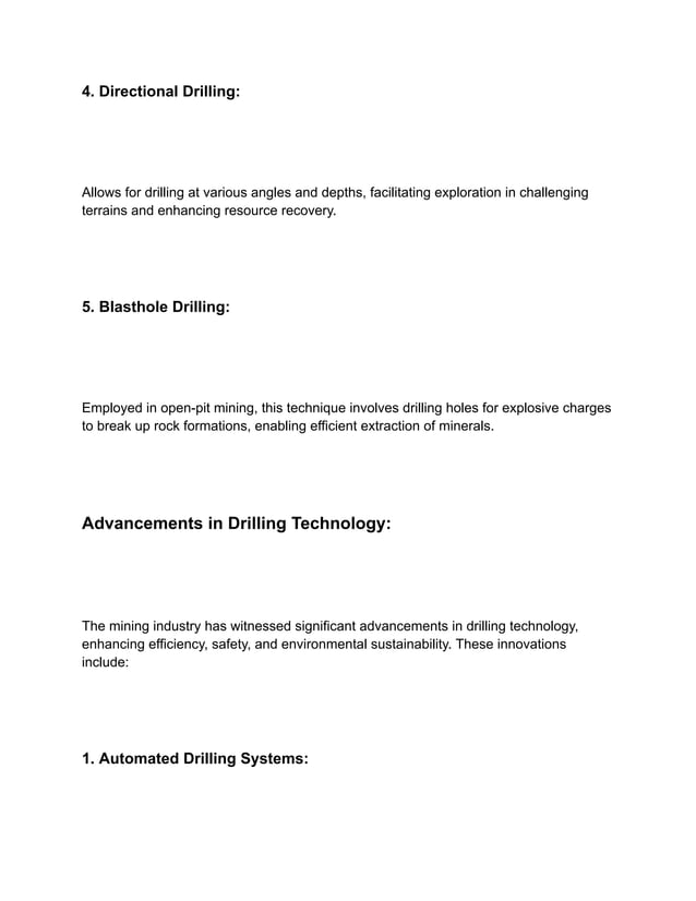 The Essential Role Of Drilling In Mining Operations.pdf | Geology | Science