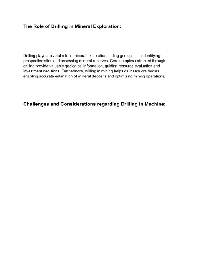 The Essential Role Of Drilling In Mining Operations.pdf | Geology | Science