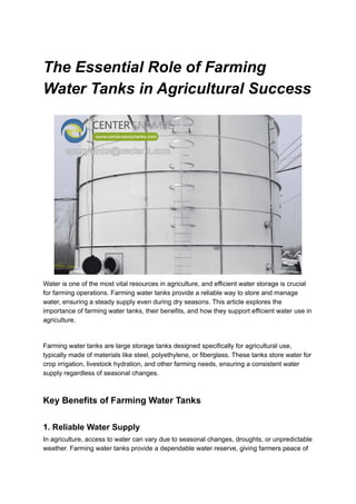 The Essential Role of Farming Water Tanks in Agricultural Success.docx