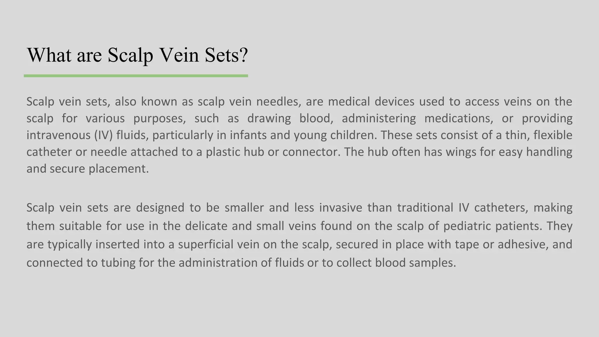 Scalp Vein Sets | PPTX | First Aid | Injuries
