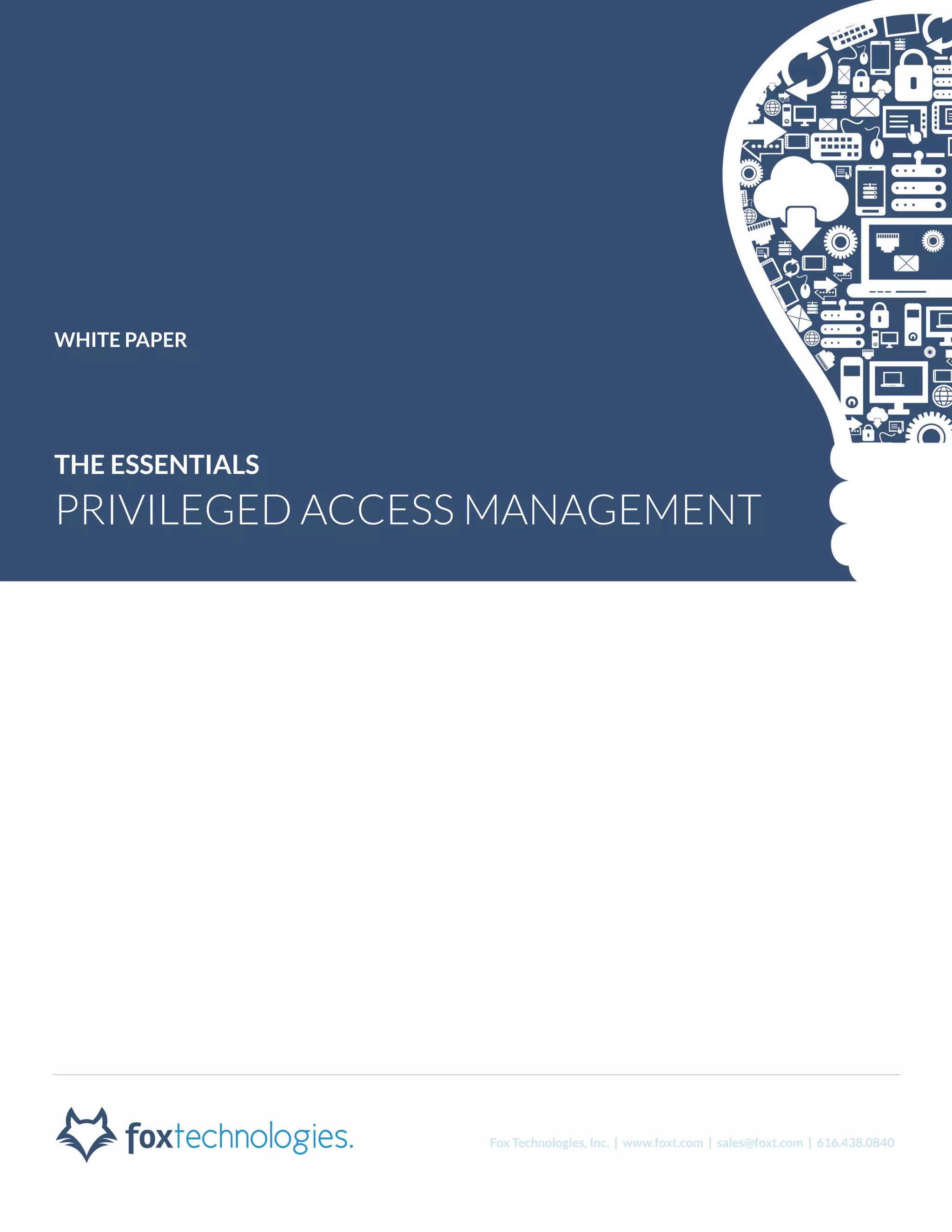 The Essentials | Privileged Access Management | PDF