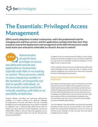The Essentials | Privileged Access Management | PDF