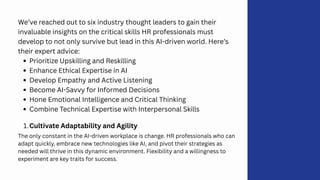 The Essential Skills for HR Professionals in An AI-Driven Future | PDF