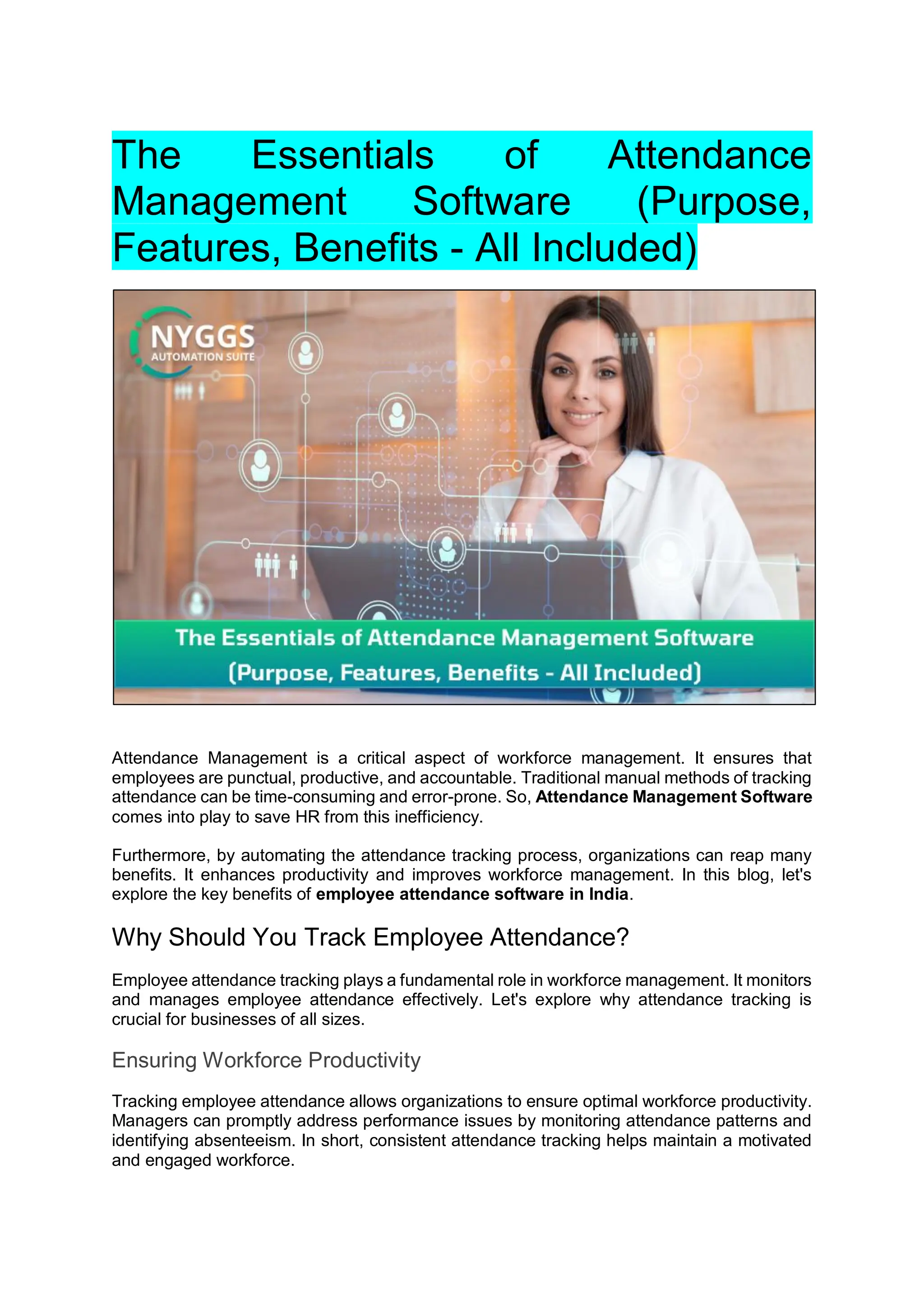 The Essentials Features of Attendance Management Software | PDF