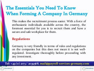 The Essentials You Need To Know When Forming A Company In Germany