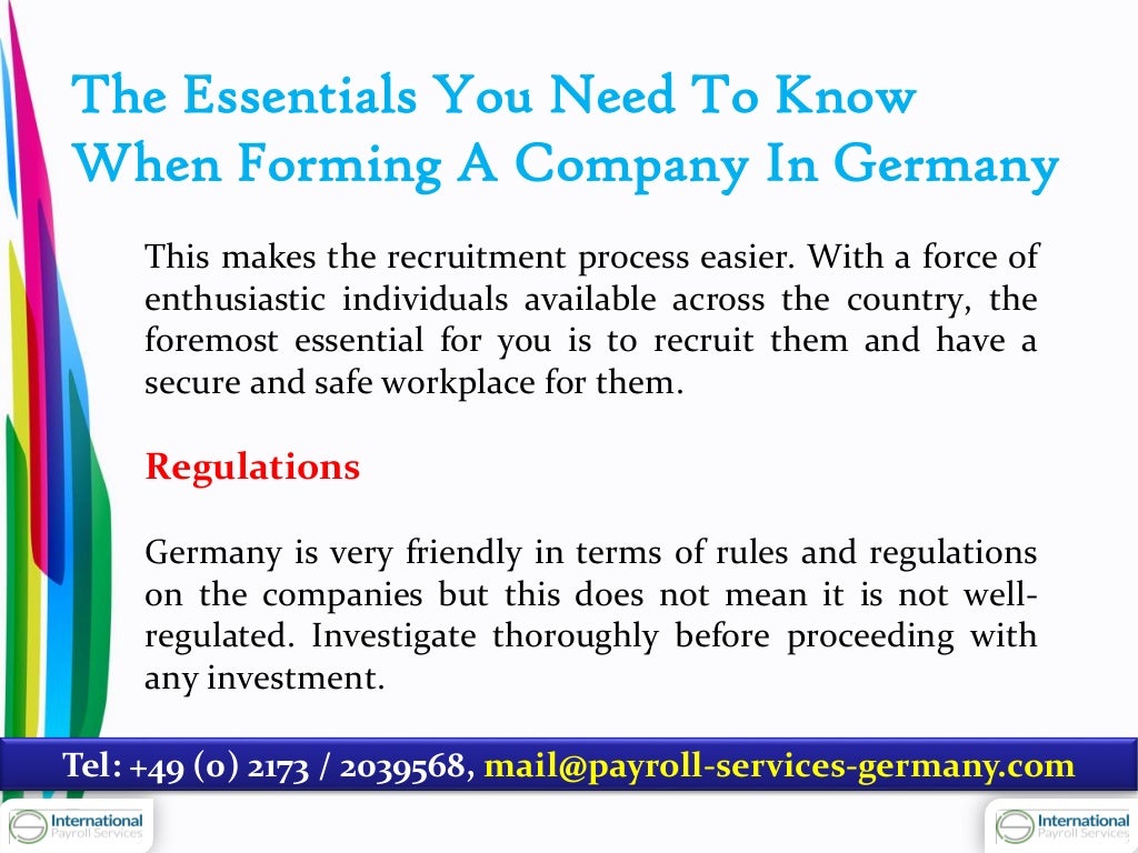 The Essentials You Need To Know When Forming A Company In Germany