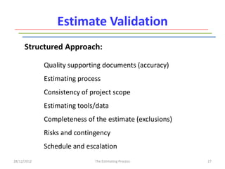 The estimating process | PPTX