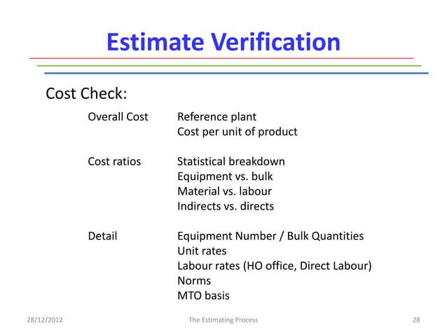 The estimating process | PPTX