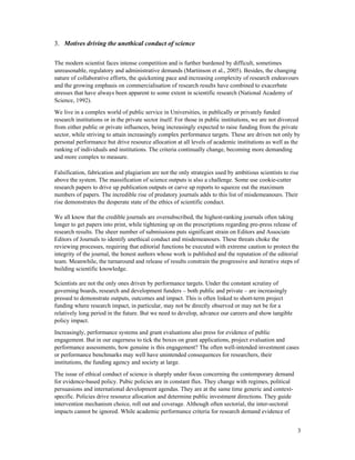 Paper on "The Ethical conduct of Science" by Professor Sheryl L ...