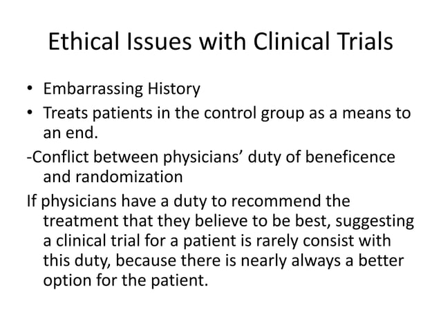 The ethics of clinical trials | PPTX