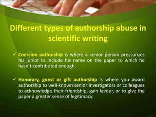 The Ethics of Scientific Paper Writing | PPTX | Desktop Publishing ...