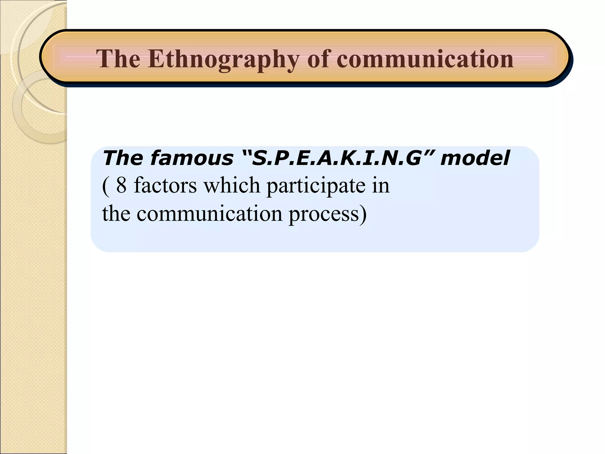 The ethnography of communication | PPT