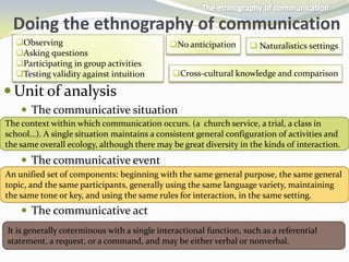 The ethnography of communication | PPTX